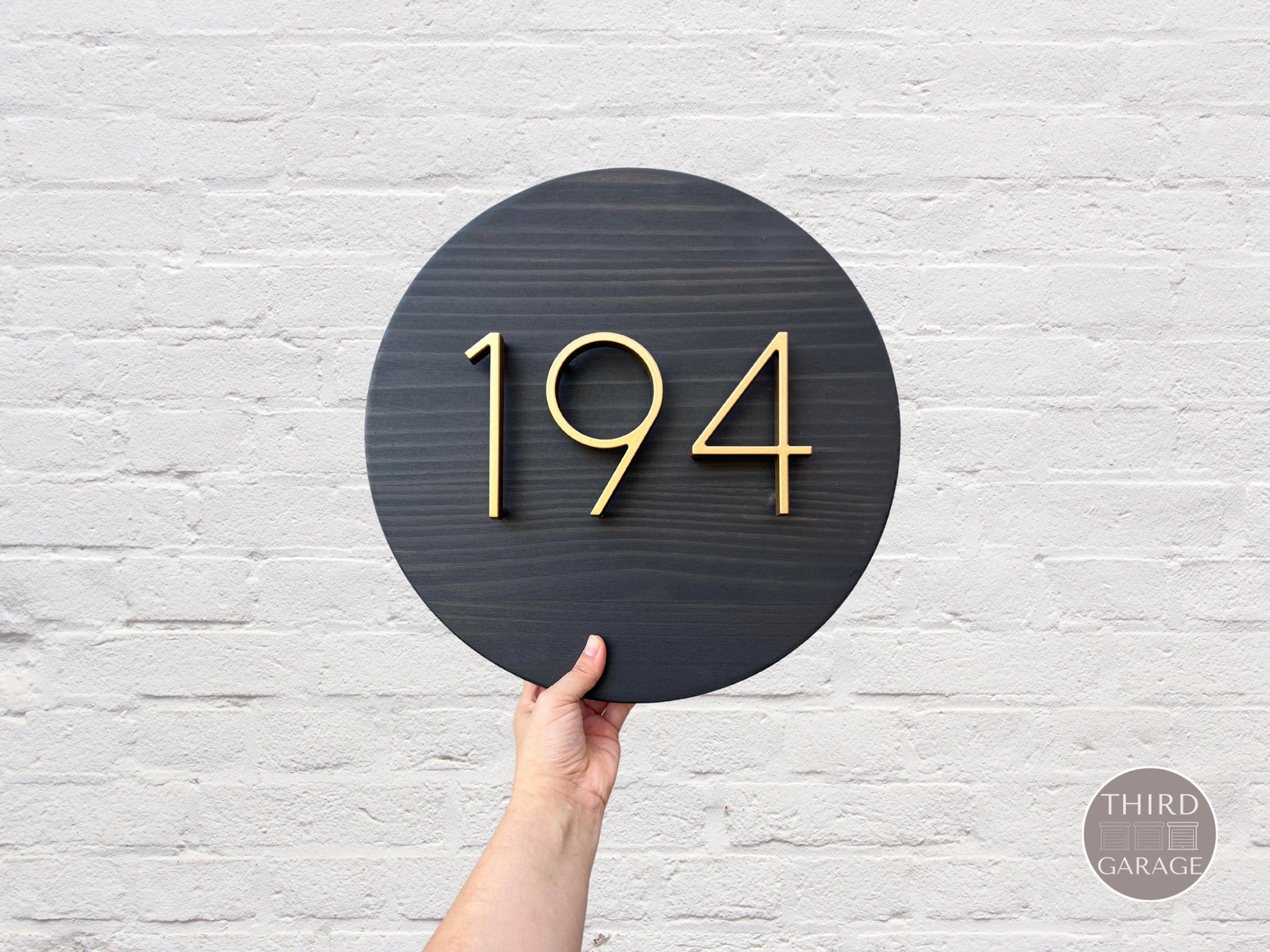 Round Address Sign, Modern House Number Sign, Circular Address Plaque ...