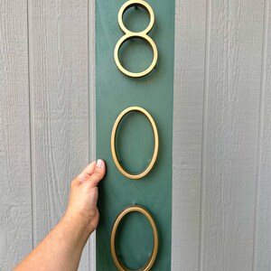Gold House Number Sign, Brass Home Numbers, Modern Vertical Address ...