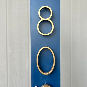 Gold Brass House Number Sign Modern Vertical Address Plaque - Etsy