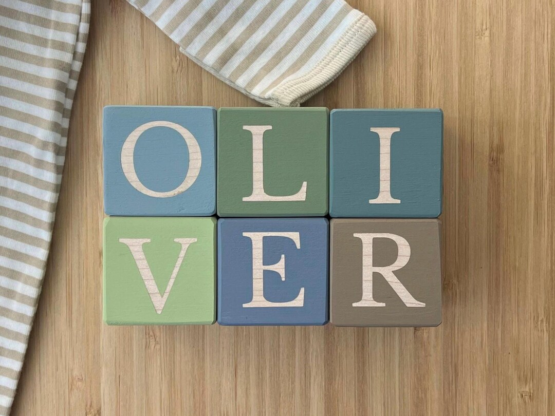 Custom Baby Name Blocks for Nursery, Personalized Wood Baby Blocks ...