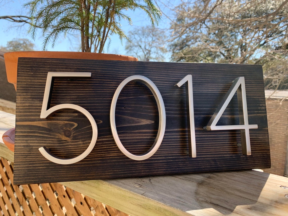 House Number Sign Black Address Sign Modern Horizontal - Etsy