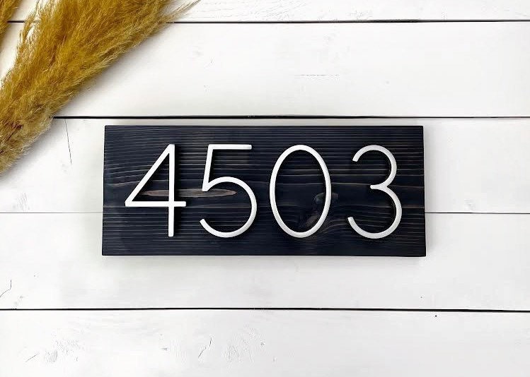 Home Gift House Number Sign Horizontal Wood Custom House - Etsy