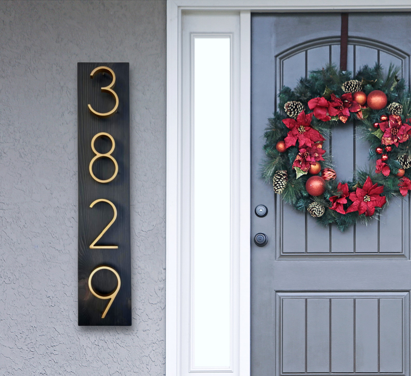 Gold House Number Sign Vertical Address Plaque New Home - Etsy