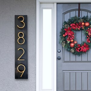 Gold House Number Sign, Vertical Address Plaque, New Home Gift ...