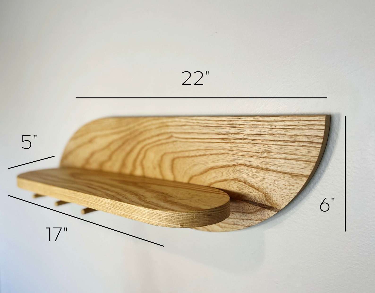 Modern Wall Shelf With Hooks Entryway Organizer With Wooden | Etsy