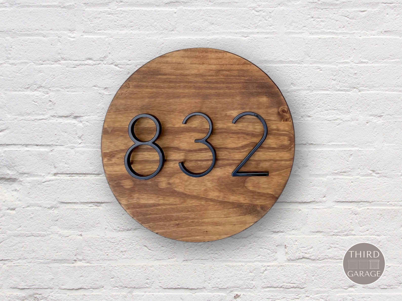 Round Address Sign, Modern House Number Sign, Circular Address Plaque ...