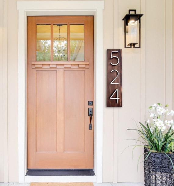 Modern Address Sign Vertical House Number Plaque Beach | Etsy