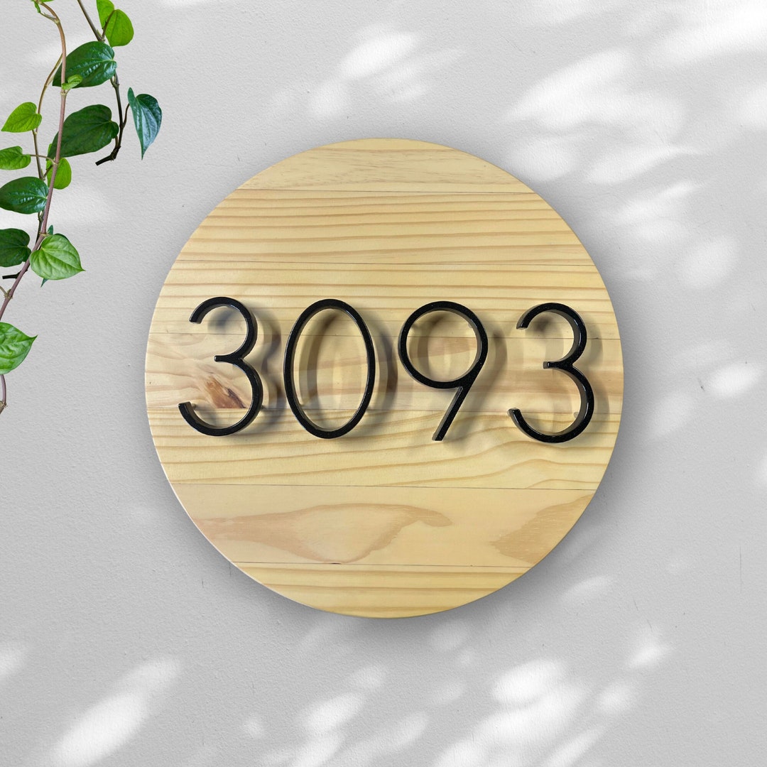Circle Address Sign, Round Address Plaque, Wood Home Address Sign ...