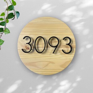 Circular House Number Sign, Round Address Plaque, Wood Home Address ...