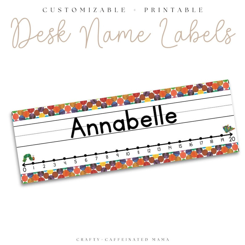 Eric C Hungry Caterpillar Inspired Desk Name Labels - Etsy