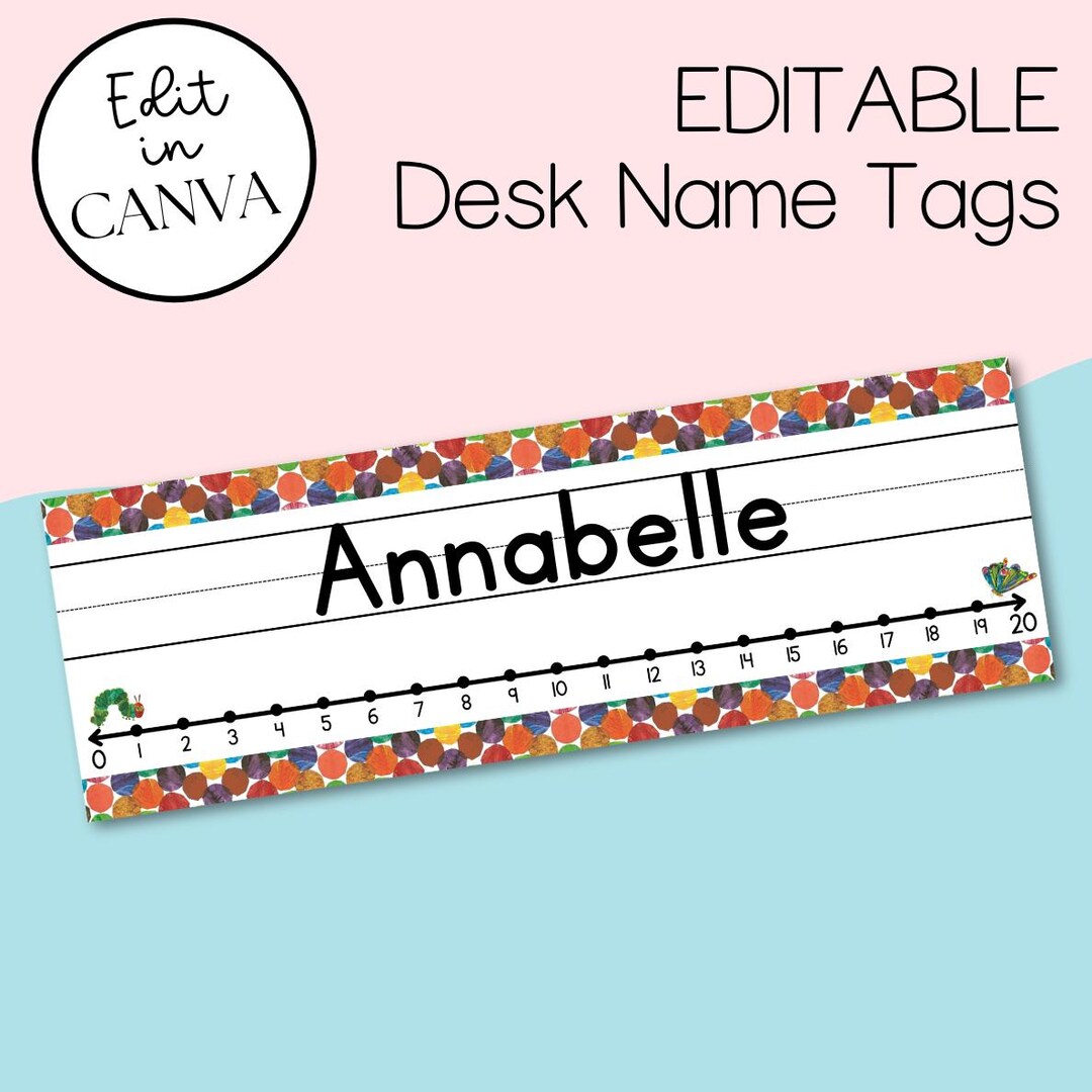 Eric C Hungry Caterpillar Inspired Desk Name Tags - Etsy