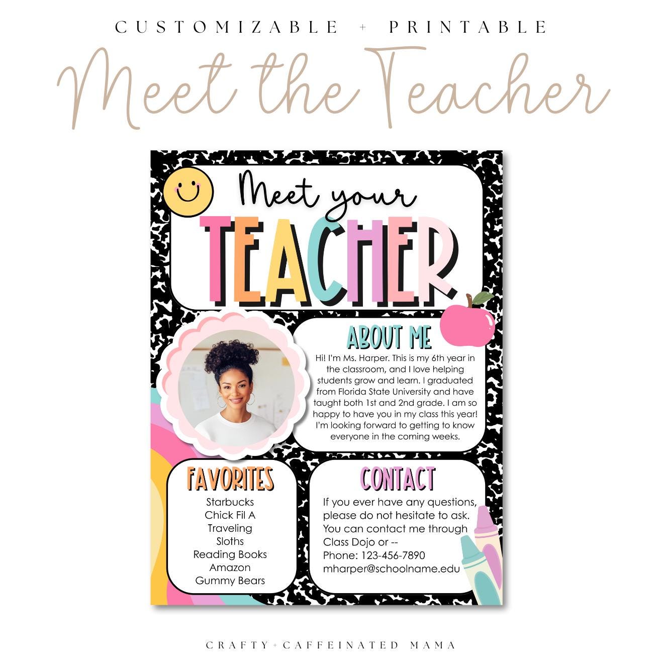 Bright Meet the Teacher Template: Editable Welcome Page (digital ...