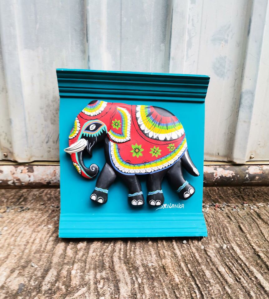 Wooden Wall Art Elephant Mix Colors Nature Sculpture Bathroom Kitchen ...