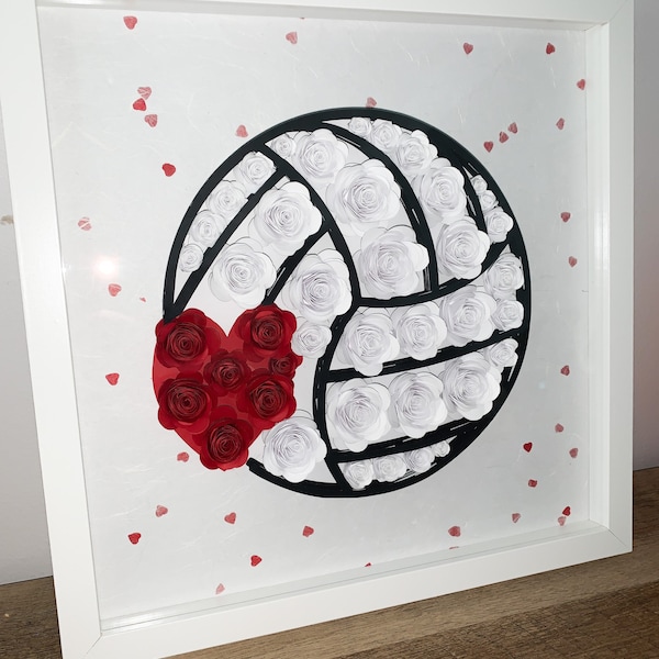 Volleyball Shadow Box Svg - Etsy
