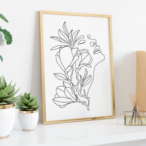 Minimal Line Art Woman, Simple Line Art, Abstract Wall Art, One Line ...