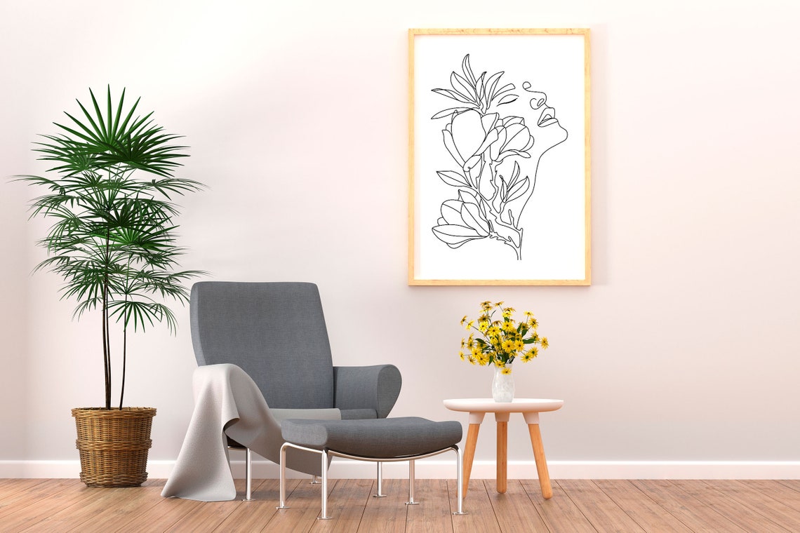 Minimal Line Art Woman, Simple Line Art, Abstract Wall Art, One Line ...