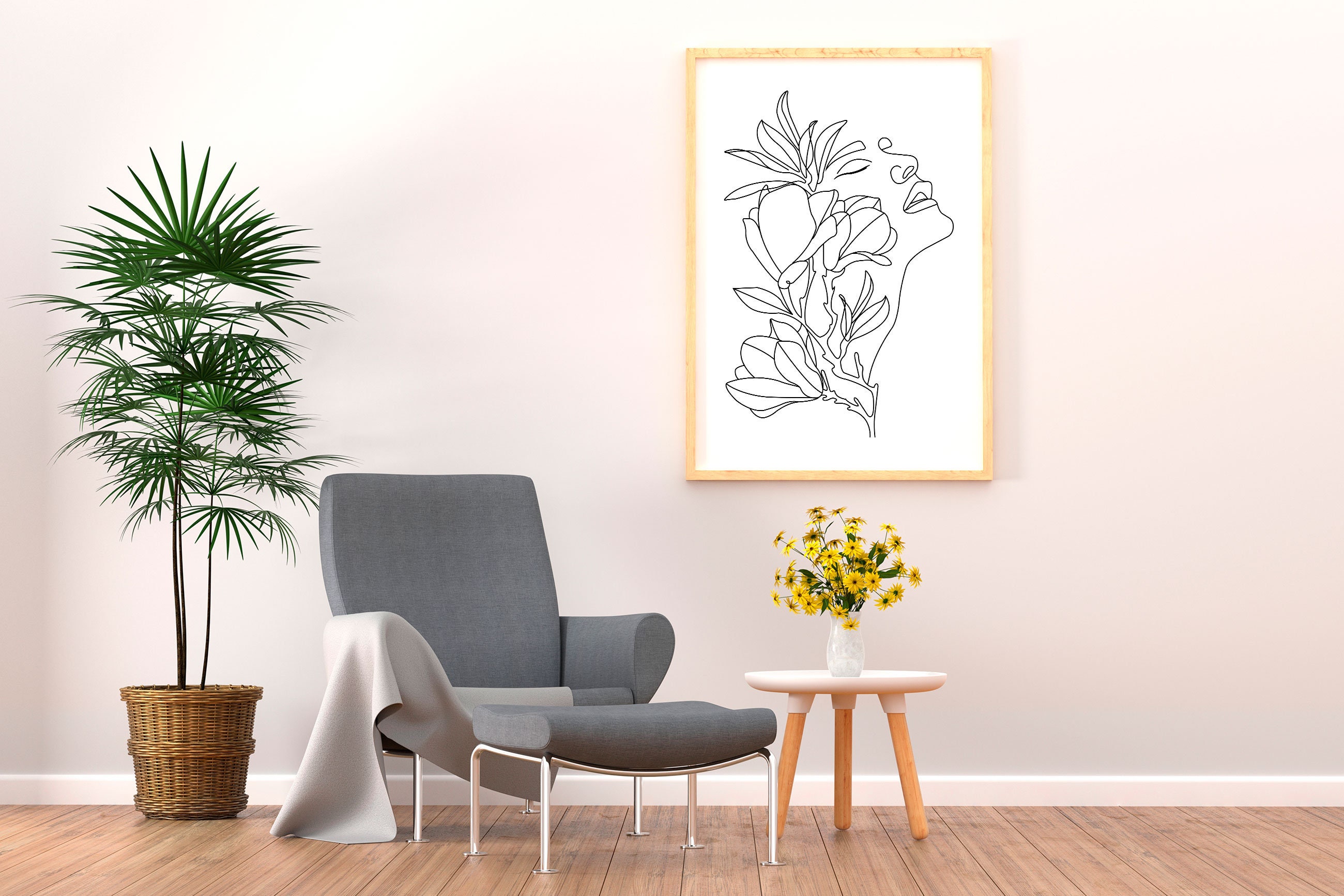 Minimal Line Art Woman, Simple Line Art, Abstract Wall Art, One Line ...