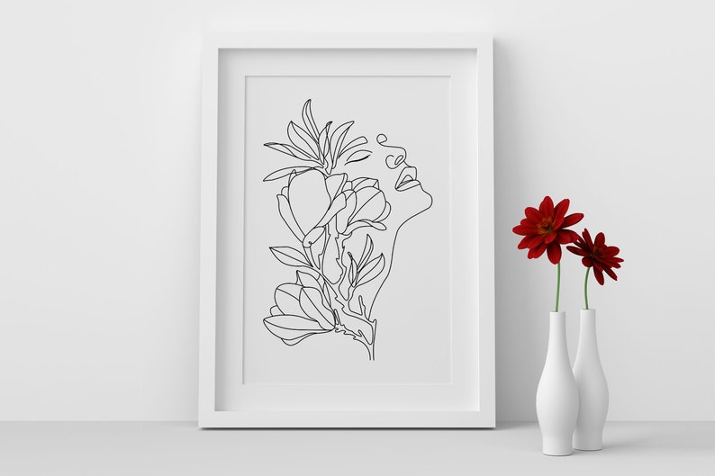 Minimal Line Art Woman, Simple Line Art, Abstract Wall Art, One Line ...