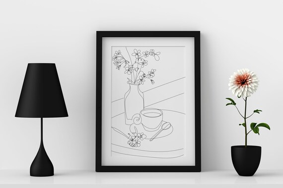 Coffee One Line Art Printable Coffee Coffee Wall Art | Etsy