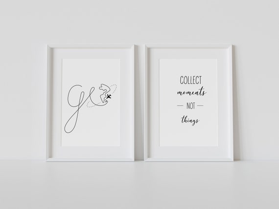 Modern One Line Art Poster Travel World Map Wall Art Line | Etsy