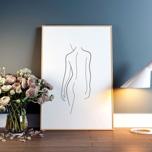 Akt Strichzeichnung, nackte Frau Poster, akt, erotische Linie Kunst Skizze - Etsy Schweiz