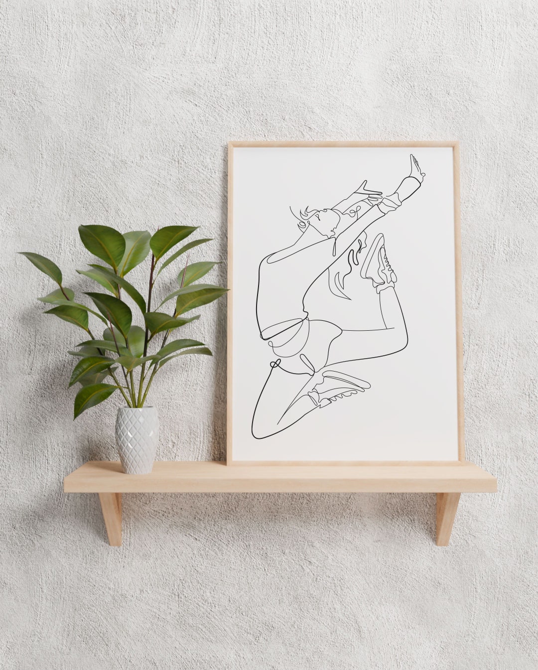 Dance One Line Art, Modern Dance Wall Art, Minimalist Poster, Line ...