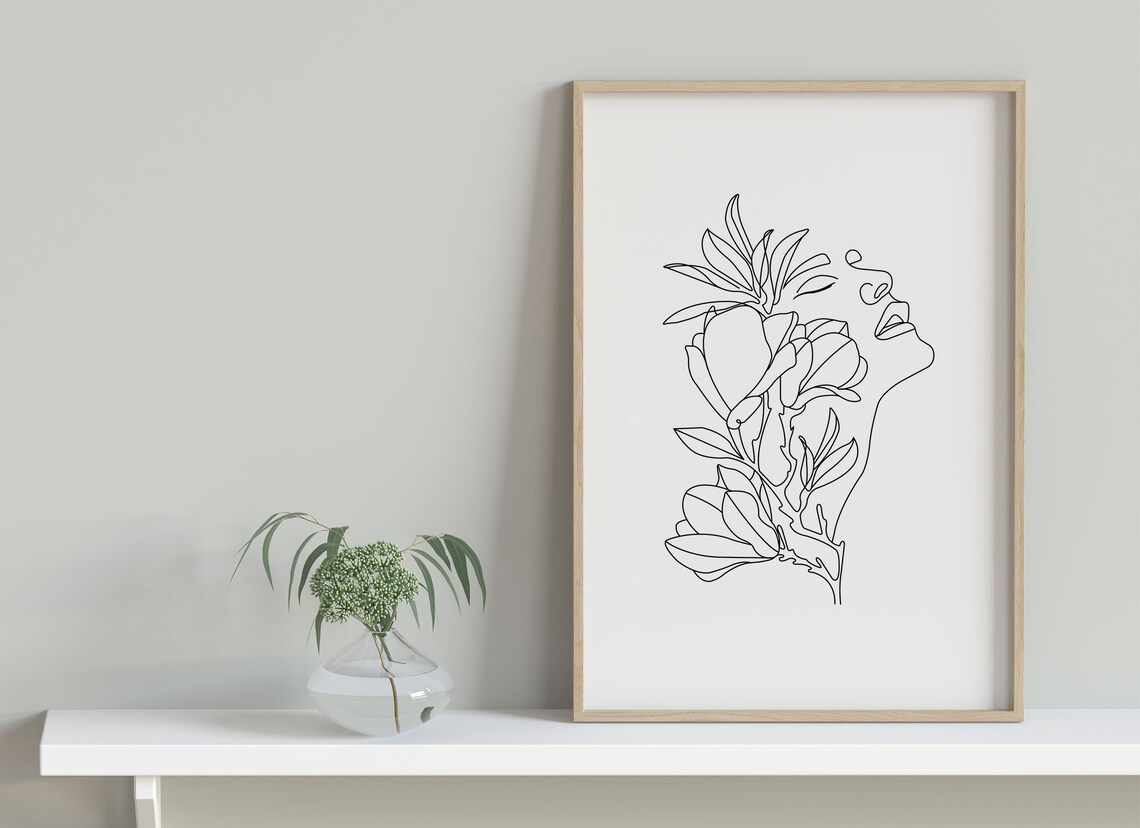 Minimal Line Art Woman, Simple Line Art, Abstract Wall Art, One Line ...