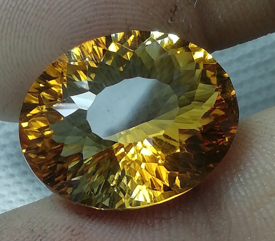 Faceted Natural Citrine/aaa Citrine Concave Oval/yellow Citrine/natural ...