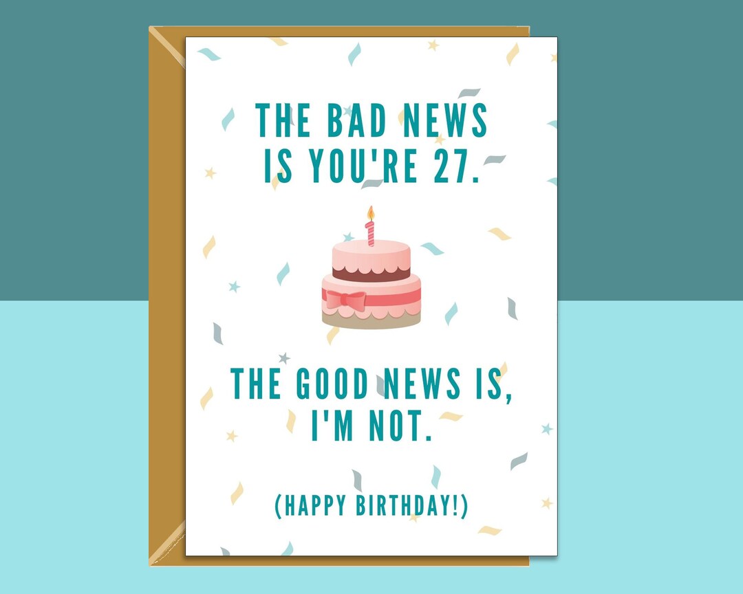 Funny 27th Birthday Card for Him or for Her on Turning 27 Years Old ...