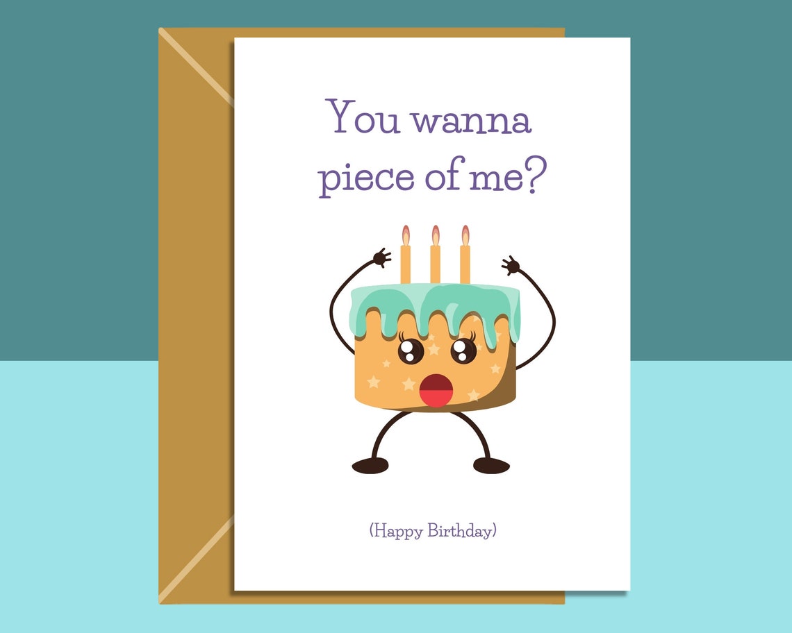 Funny Birthday Card Birthday Cake Pun For Him Or For Her Etsy