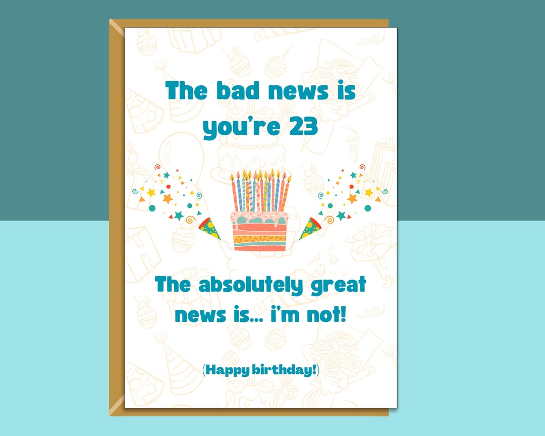 Funny 23rd Birthday Card - Cheeky Card for Someone Turning 23 Years Old ...