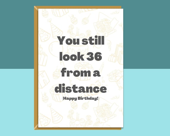 37th Birthday Funny Card for Him or for Her Personalised - Etsy