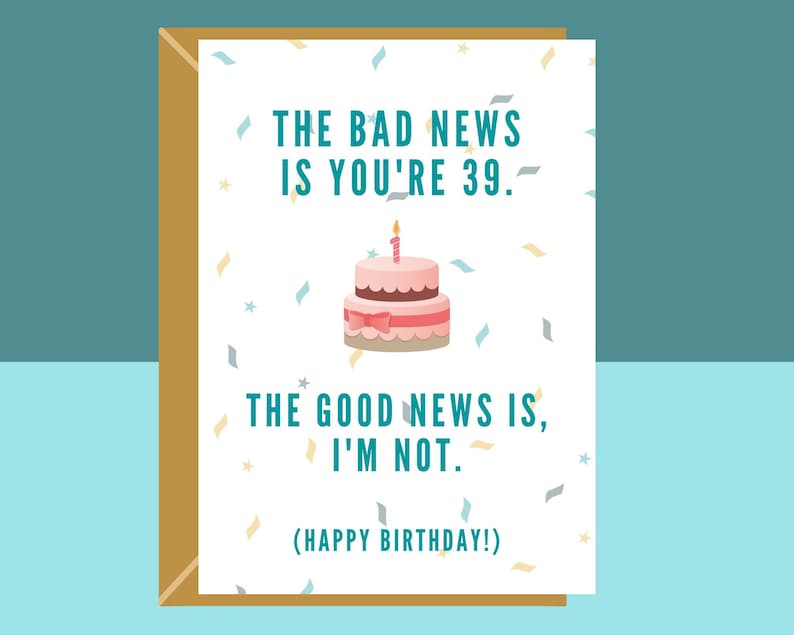 Funny 39th Birthday Card - Personalised - for Him or for Her - Ideal ...
