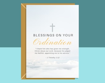 Blessings on Your Ordination Card Bible Quote Christian | Etsy