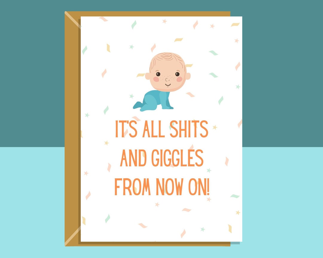Funny New Born Baby Card for Baby Boy or Baby Girl Congratulations Card ...