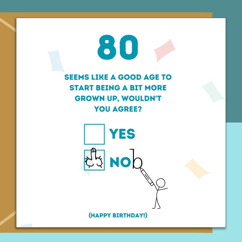 Funny 80th Card - Etsy