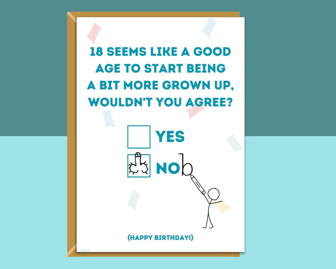 Funny 18th Birthday Card - Personalised Inside If Required - for Him or ...
