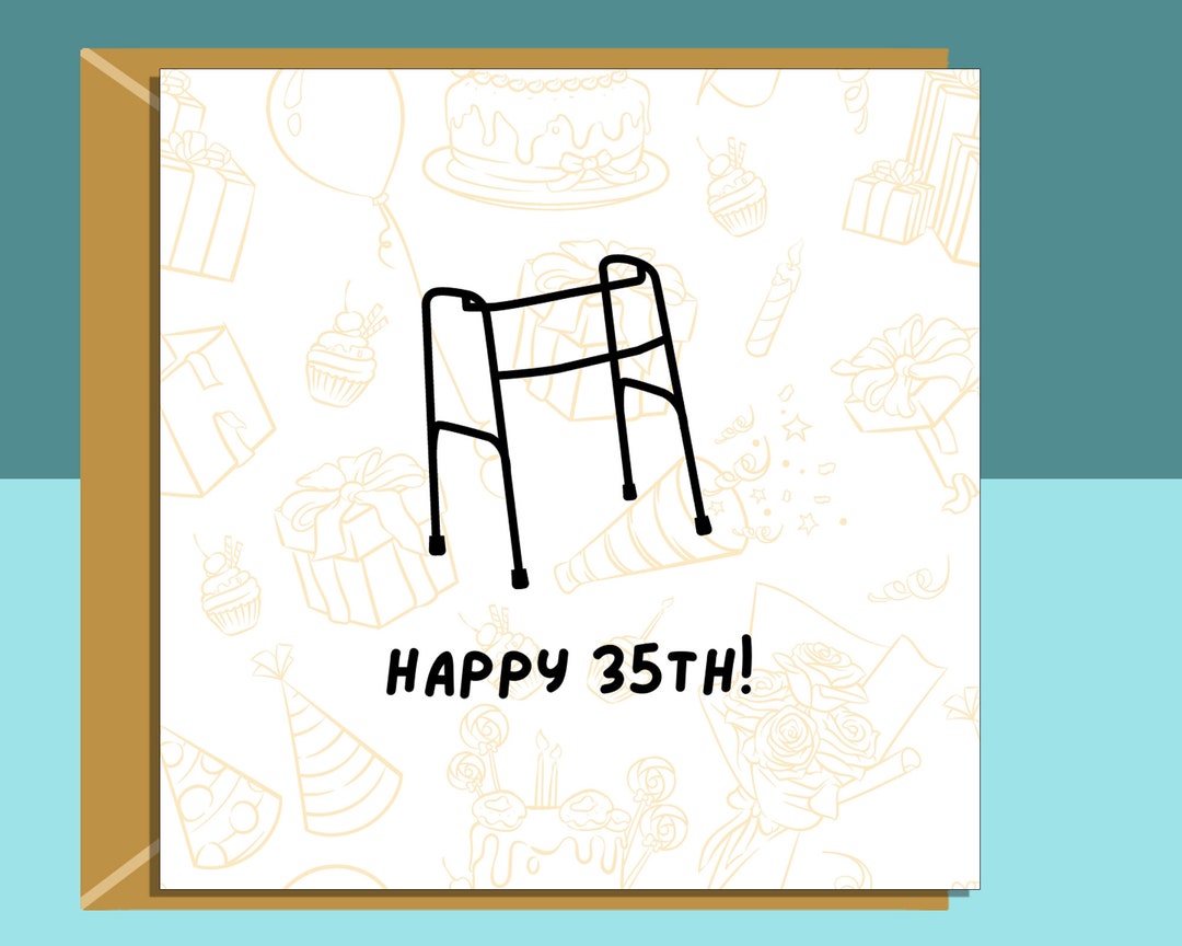 Funny 35th Birthday Card - Personalised Inside - for Someone Turning 35 ...