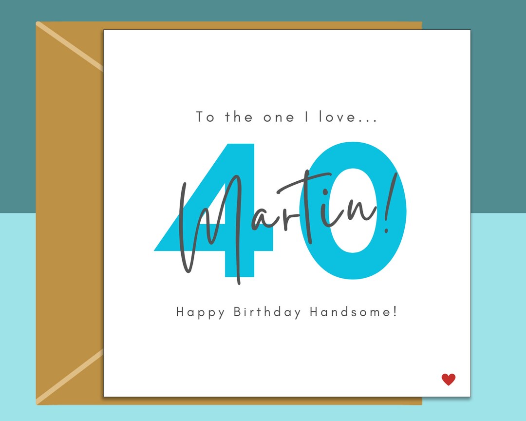 40th Birthday Card - Personalised - for Boyfriend, Husband, Fiance ...