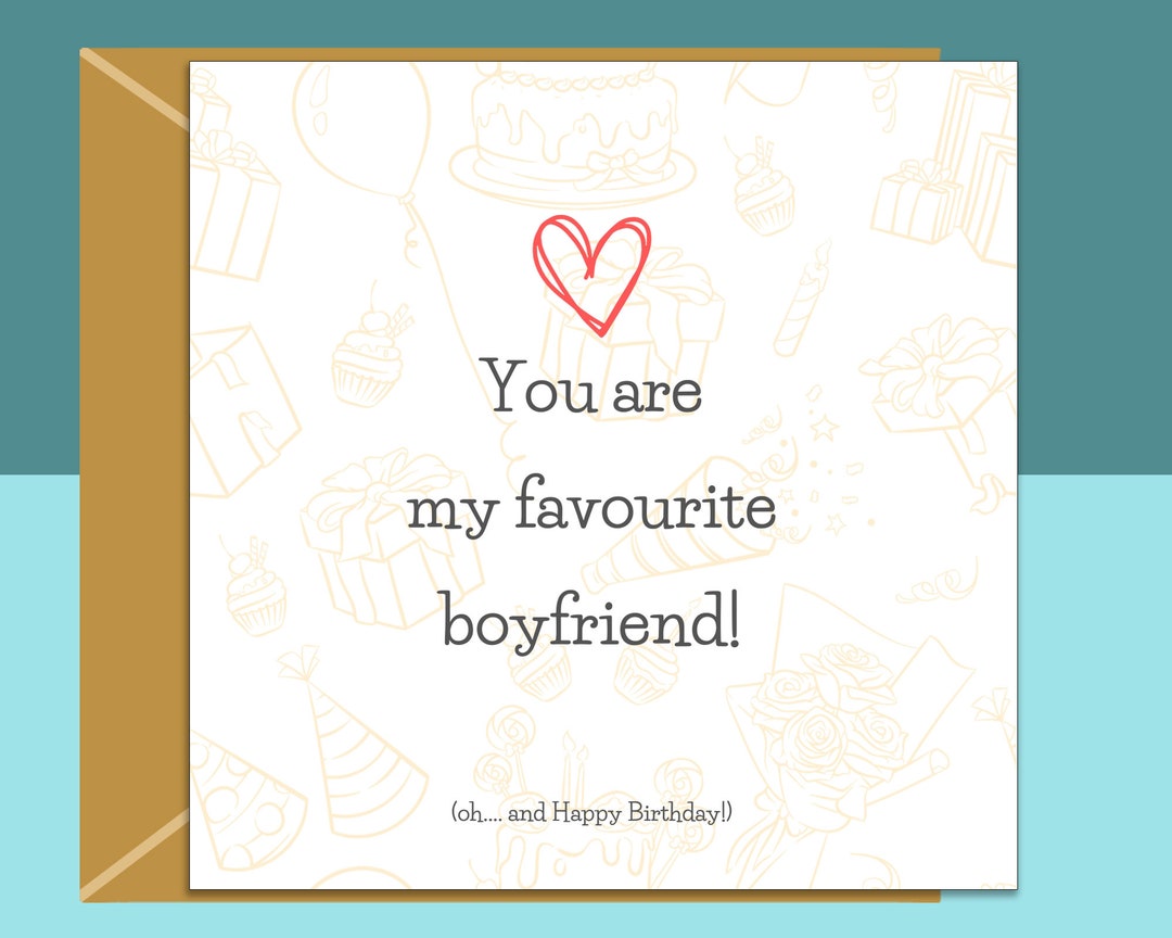 Boyfriend Birthday Card Birthday Card - Can Be Personalised - Ideal for ...
