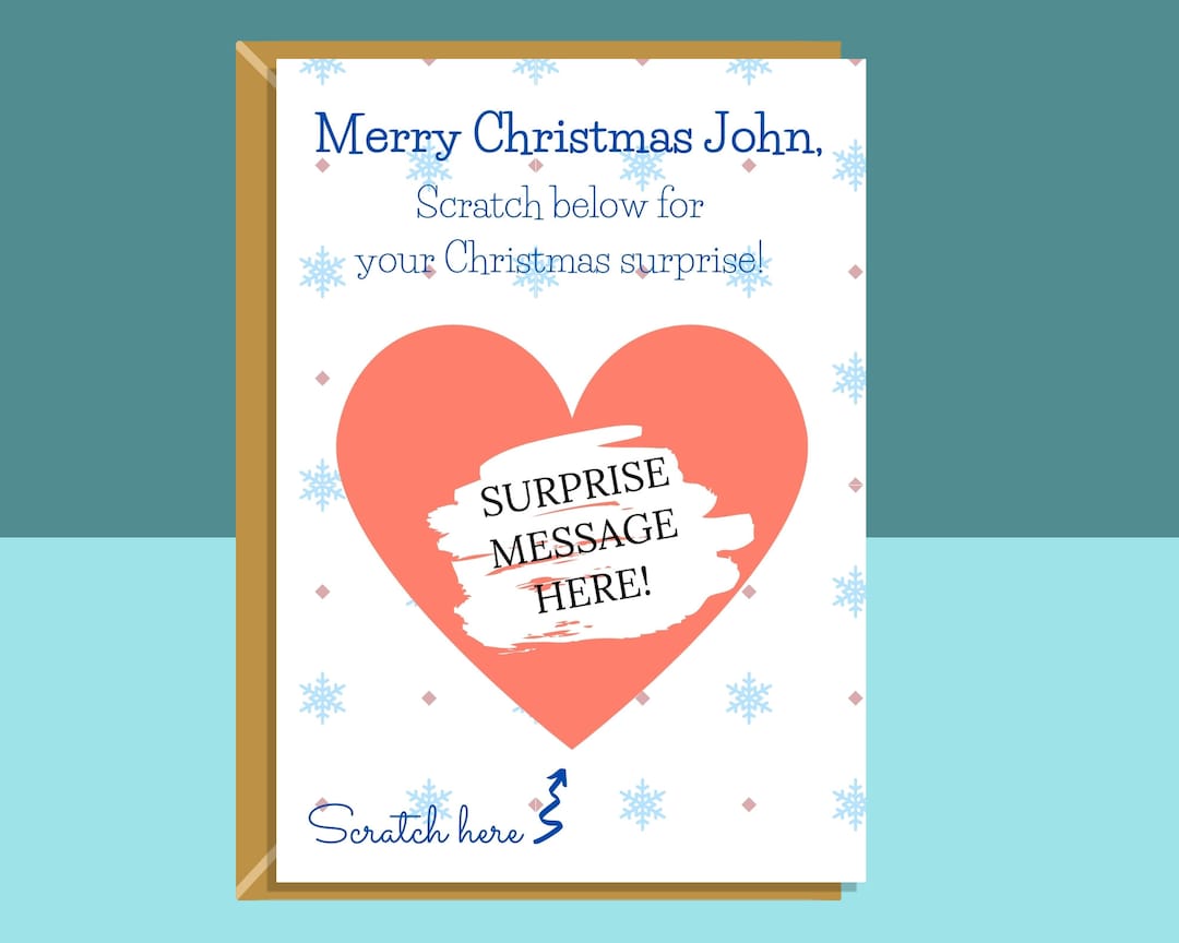 Christmas Scratch & Reveal Card Personalised - for Him or for Her ...