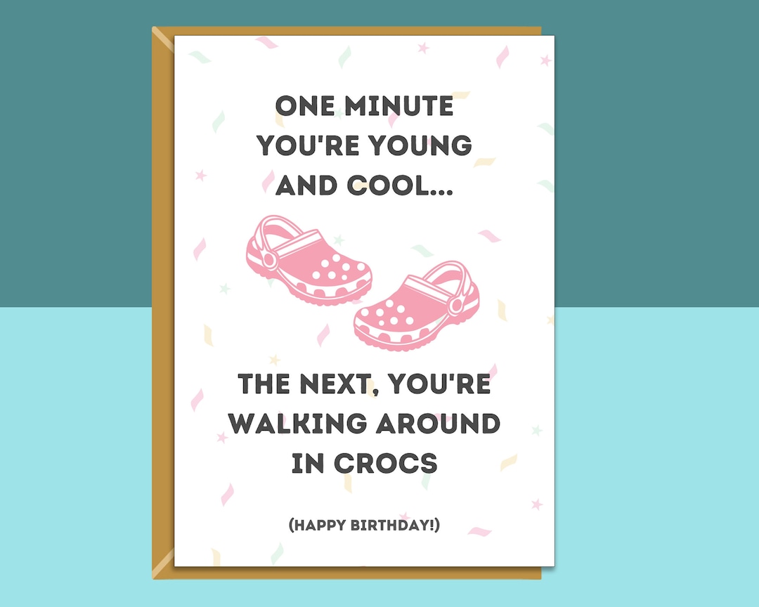 Funny Crocs Birthday Card - for Him or for Her - Can Be Personalised ...