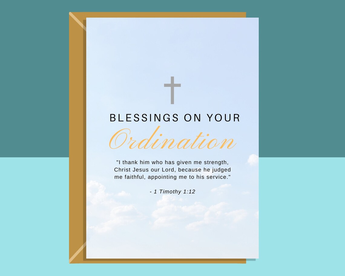Blessings on your Ordination Card Bible Quote Christian | Etsy