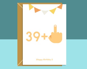 Birthday Card Middle Finger | Etsy