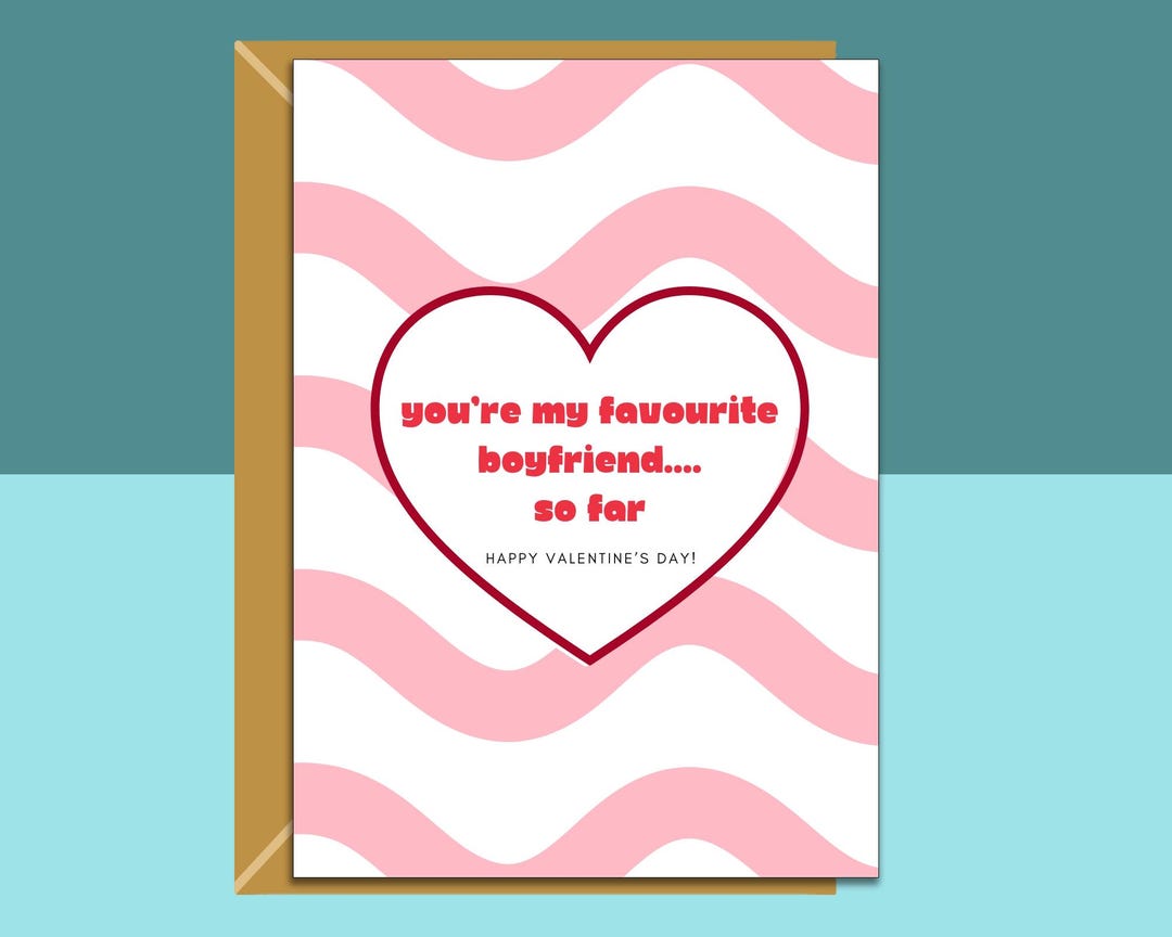Boyfriend Valentines Card - Personalised - Cute, Cheeky Valentine's ...