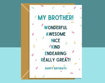 Rude Brother Card | Etsy