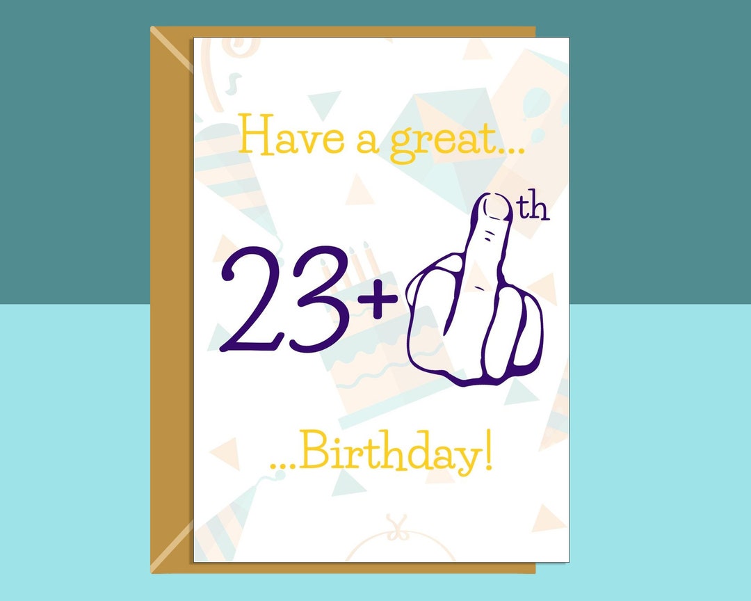 Funny 24th Birthday Card for Him or for Her Ideal Cheeky Middle Finger ...