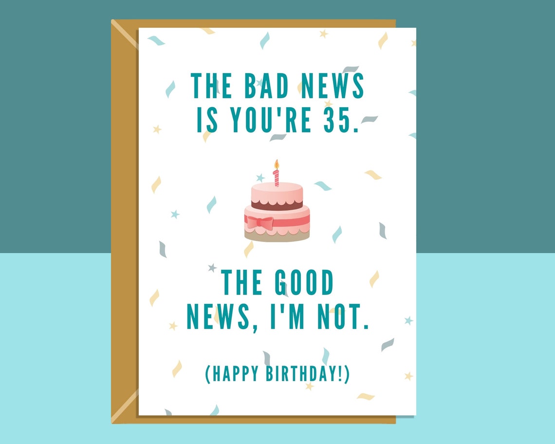 Funny 35th Birthday Card for Someone Turning 35 Years Old | Etsy