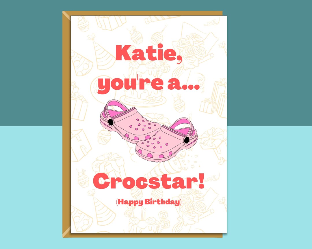 Funny Birthday Card Personalised Crocs for Him or for Her Ideal for ...