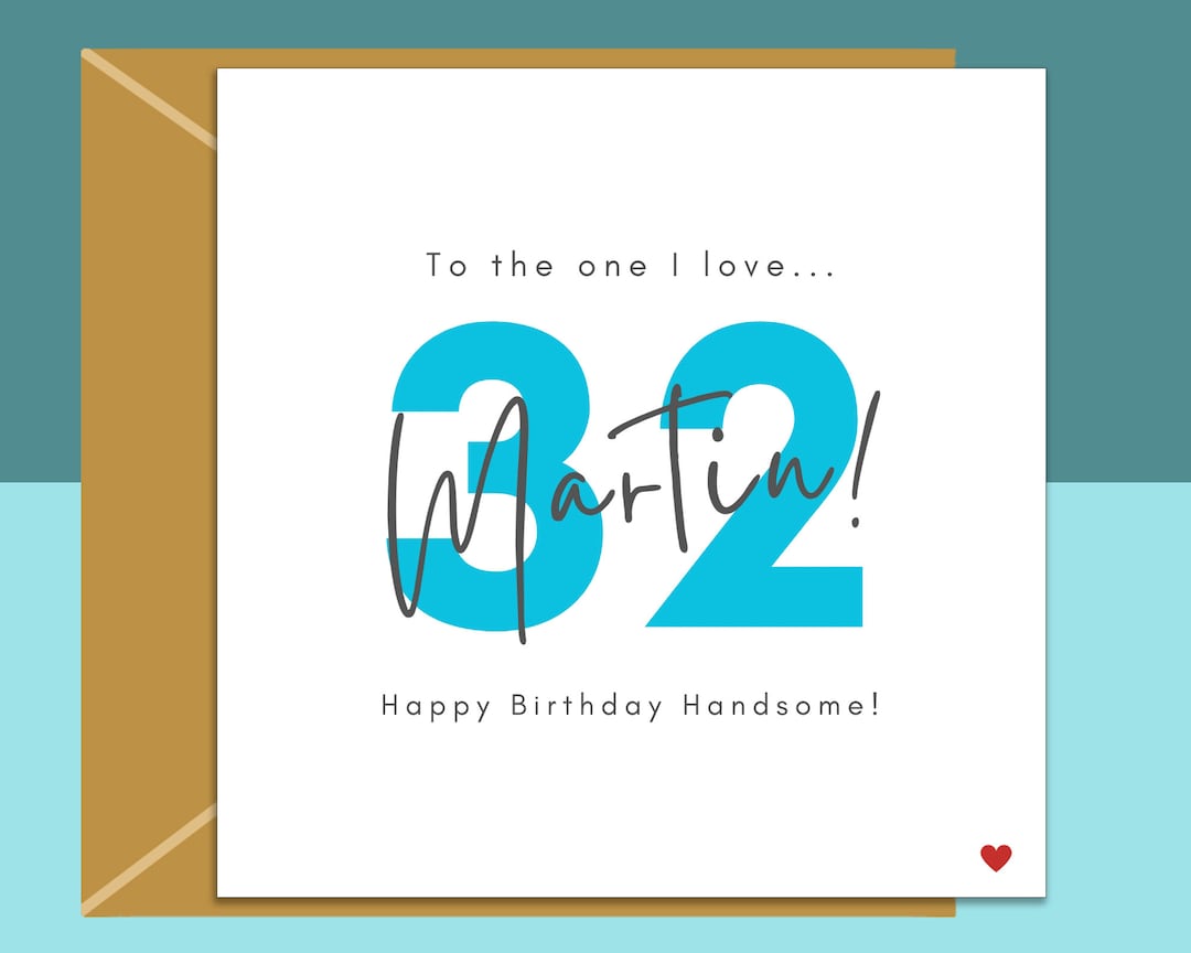 32nd Birthday Card - Personalised - for Boyfriend, Husband, Fiance ...